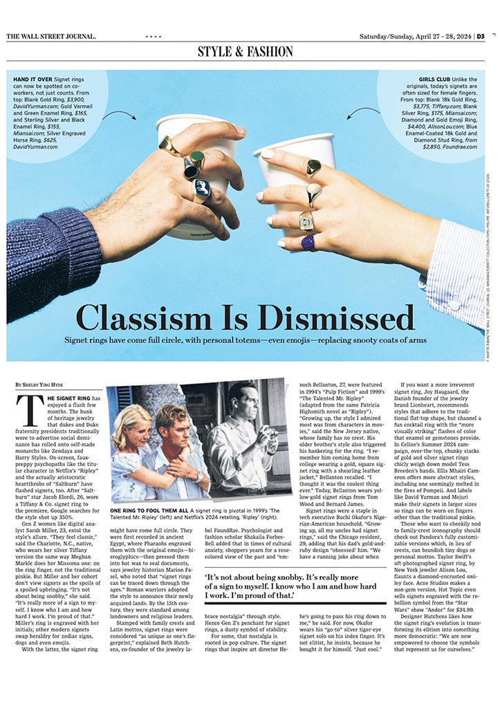 WSJ Off Duty - Classism Is Dismissed - April 2024 – FoundRae