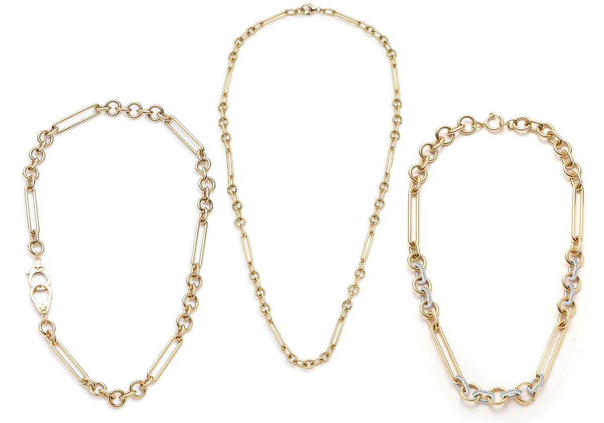 Mixed Link Chains | 18K Gold Luxury Designer Mixed Link Chain Necklaces ...