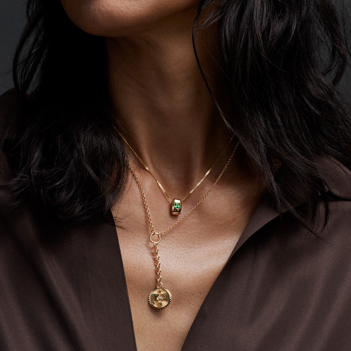 18K Yellow Gold Solar + Lunar - Strength : Small Mixed Belcher ...