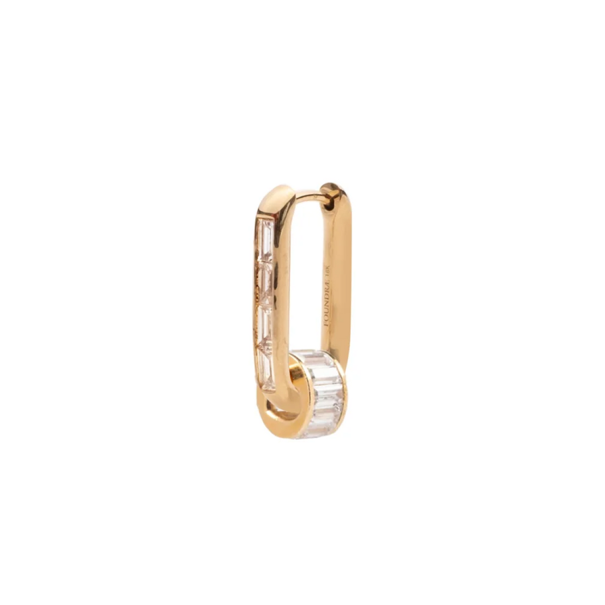Heart Beat Baguette Diamond Ear Fob | FoundRae in 18K Yellow Gold ...