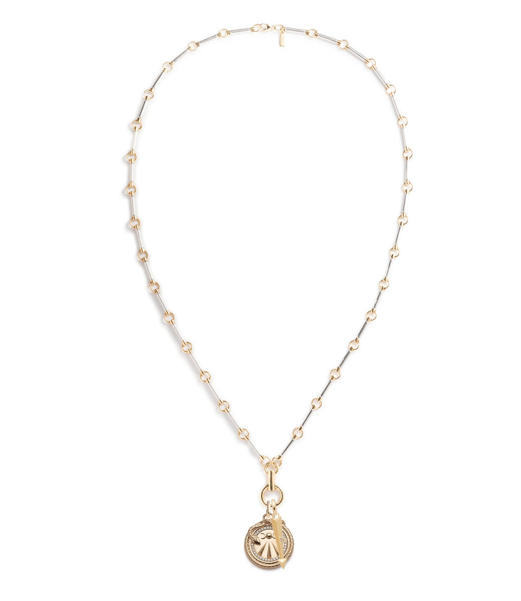 Mind, Body, Soul and Arrow Element Necklace Story : in Mixed Gold with ...