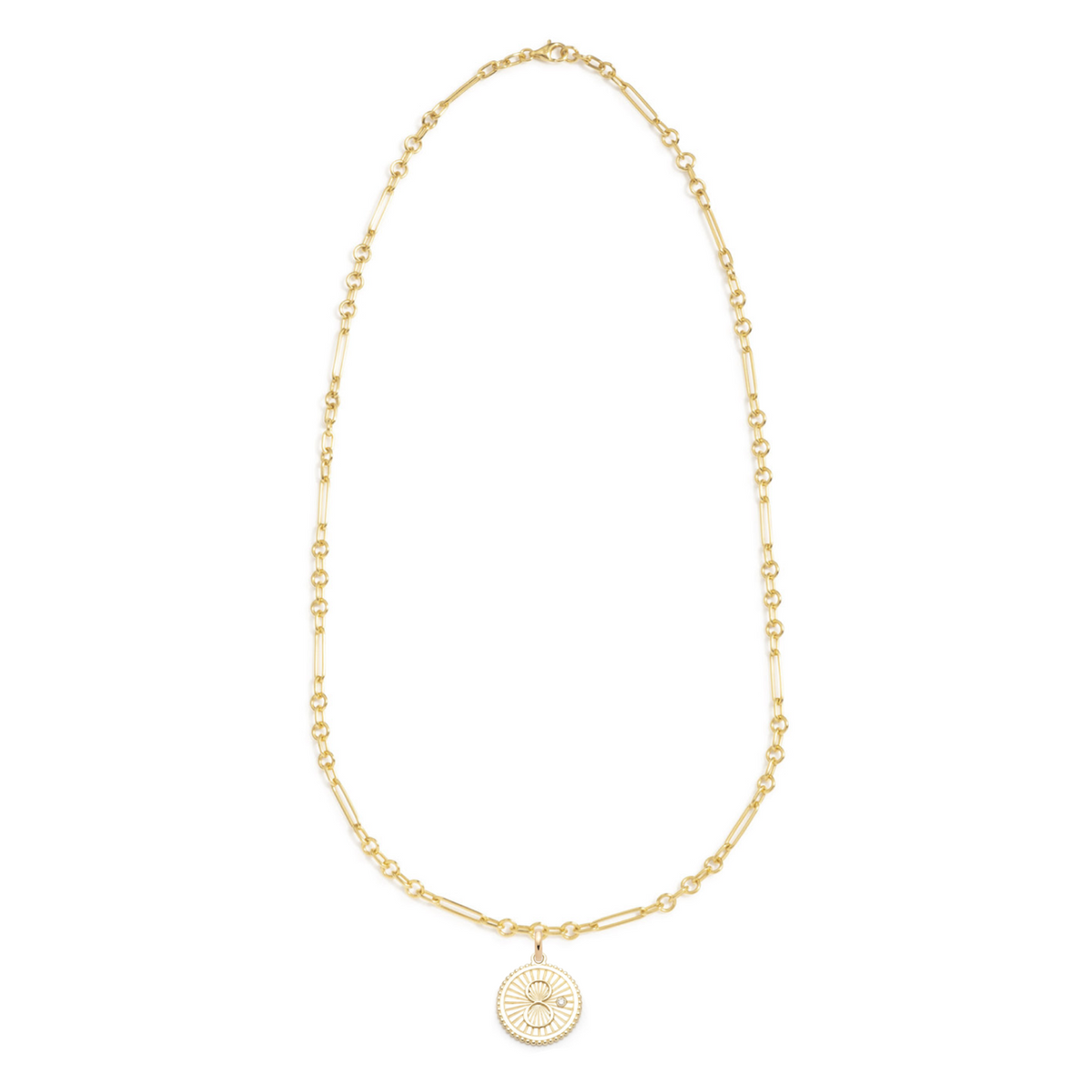 Karma Medallion Necklace | 18K Gold Diamond | FoundRae | FoundRae
