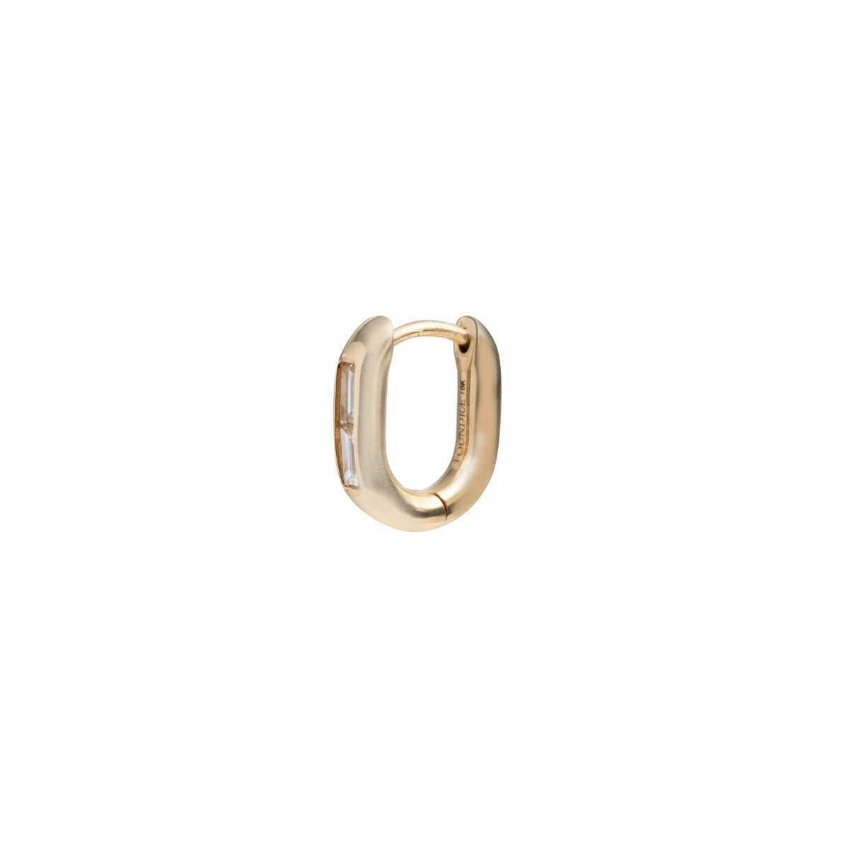 Petite Baguette Diamond Ear Fob | FoundRae in 18K Yellow Gold | FoundRae