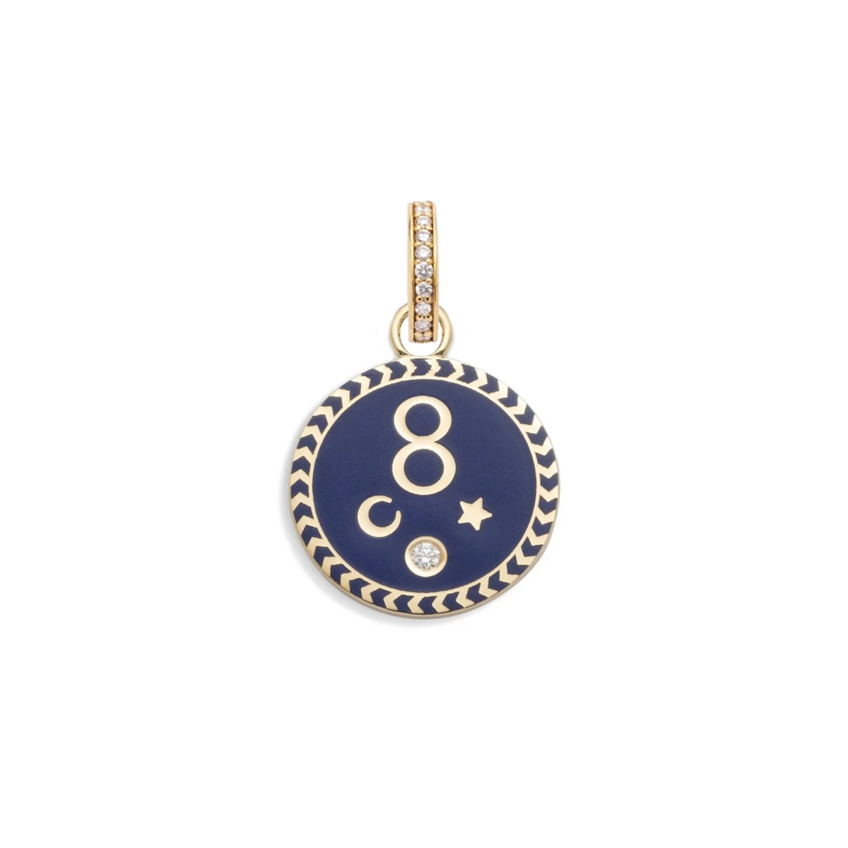 Gold Karma Medallion with Diamond | FoundRae in 18K Yellow Gold | FoundRae
