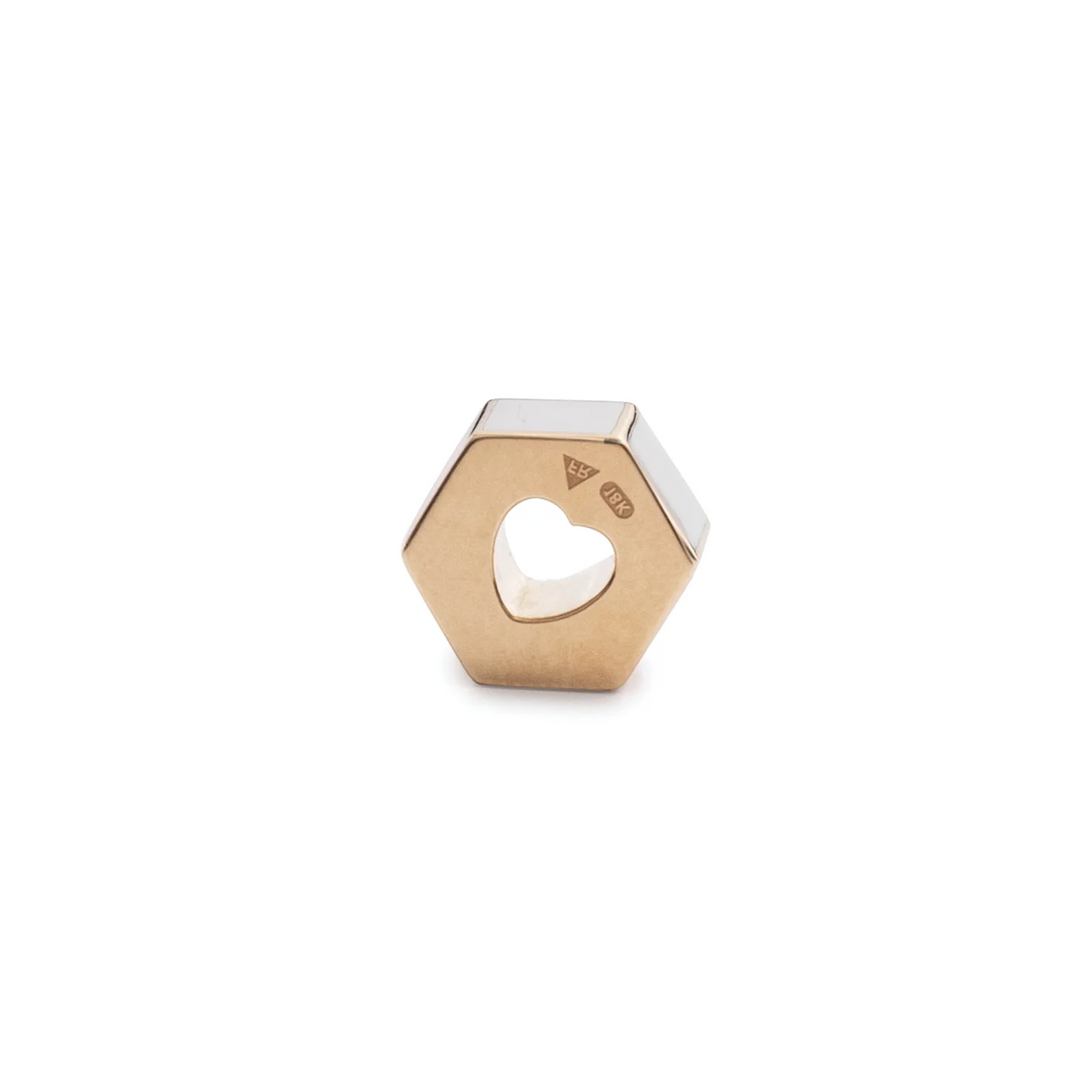 18K Yellow Gold Custom Faceted Heart Beat Cream | FoundRae