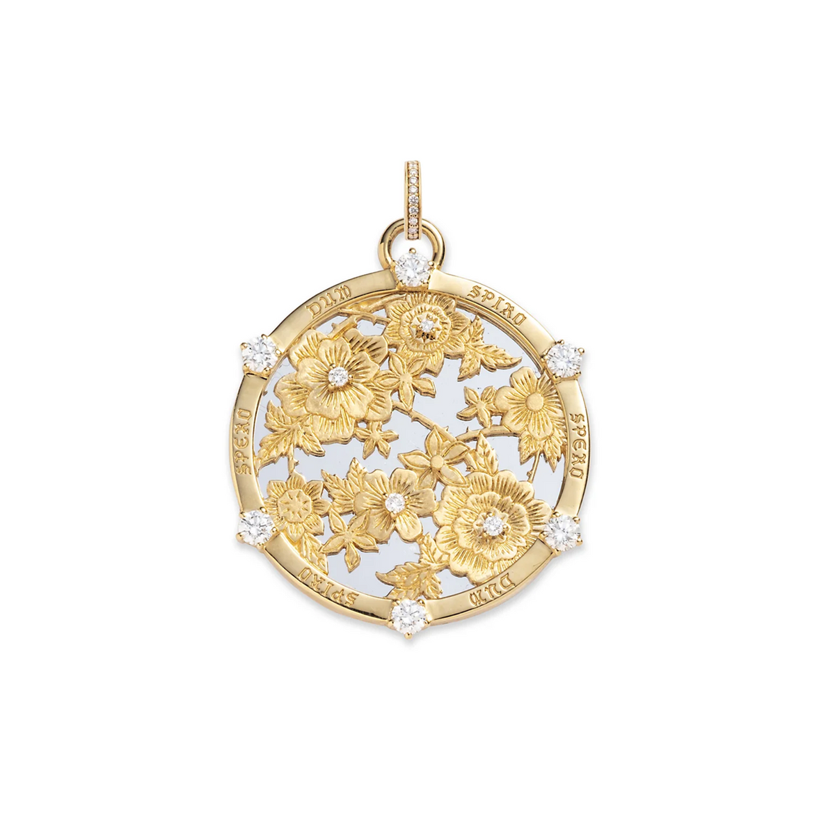 18K Mixed Gold Floral Screen Resilience Large Medallion : in Mixed ...
