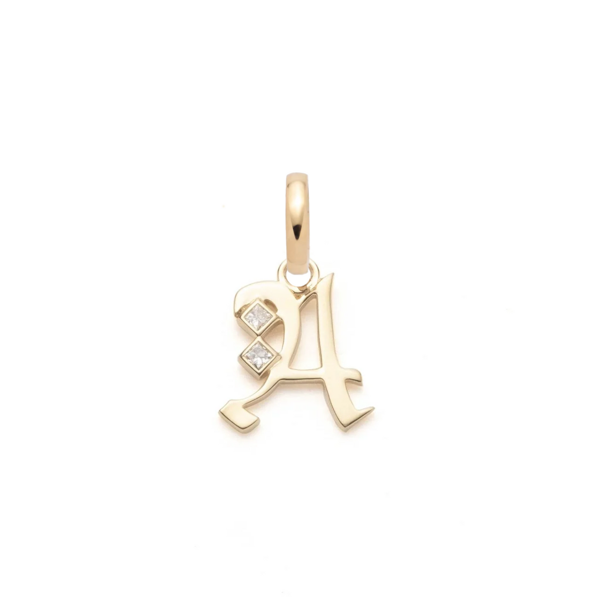 Personalized Diamond Initial Pendant | FoundRae in 18K Yellow Gold ...