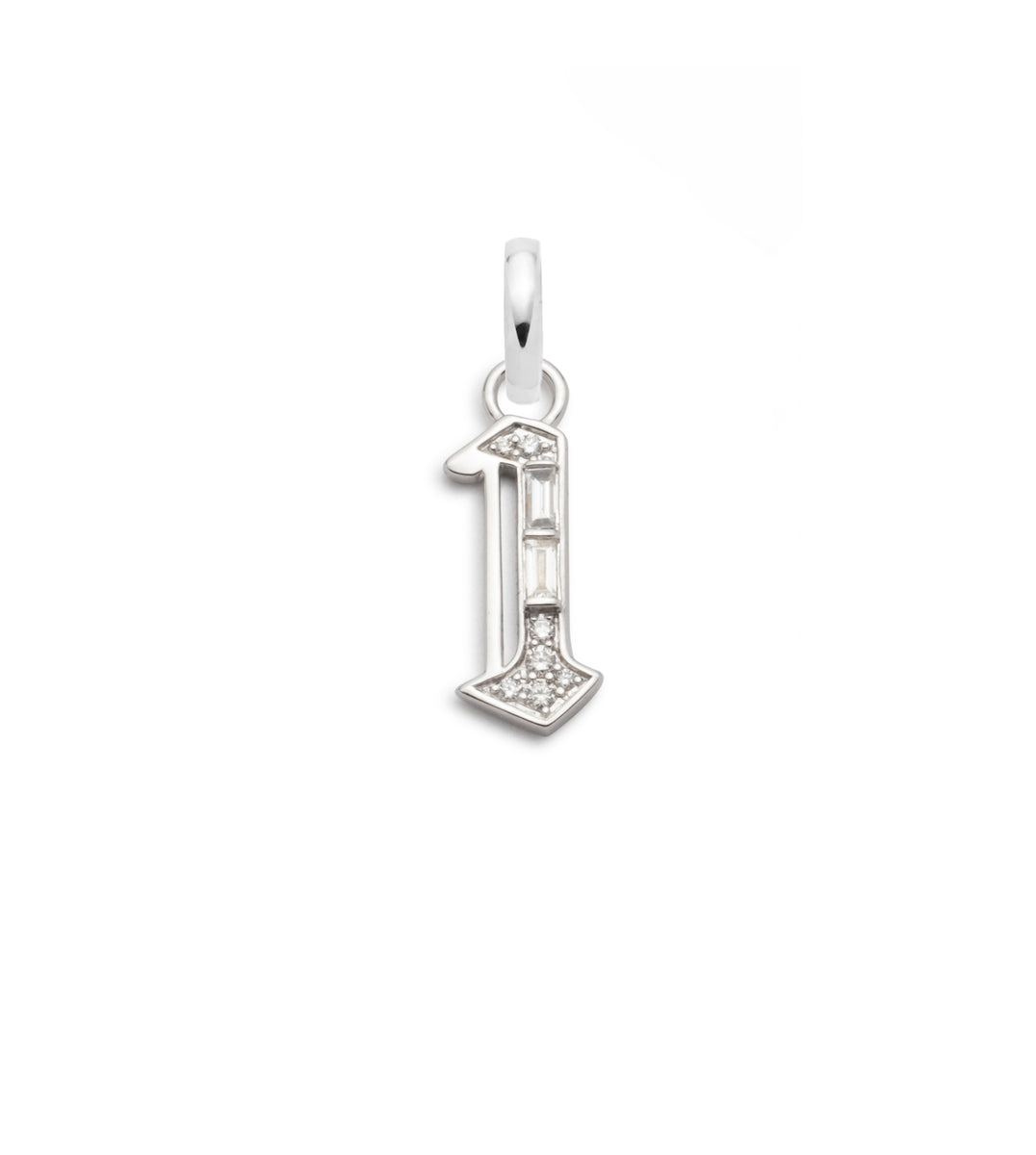 18K White Gold Initials & Numbers : Diamond Number with Annex Link ...