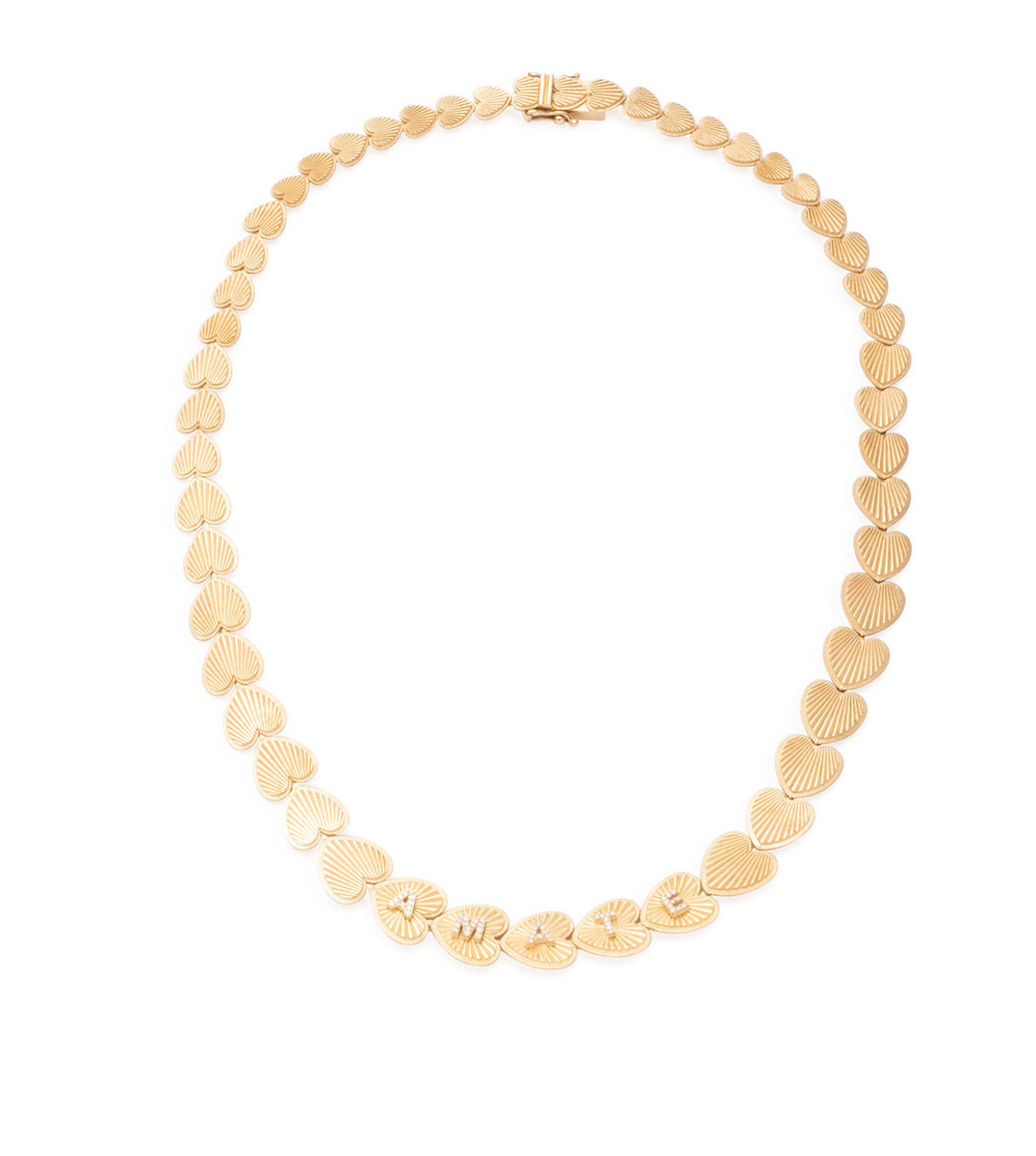 18K Yellow Gold True Love : Custom Graduated Heart Token Necklace ...