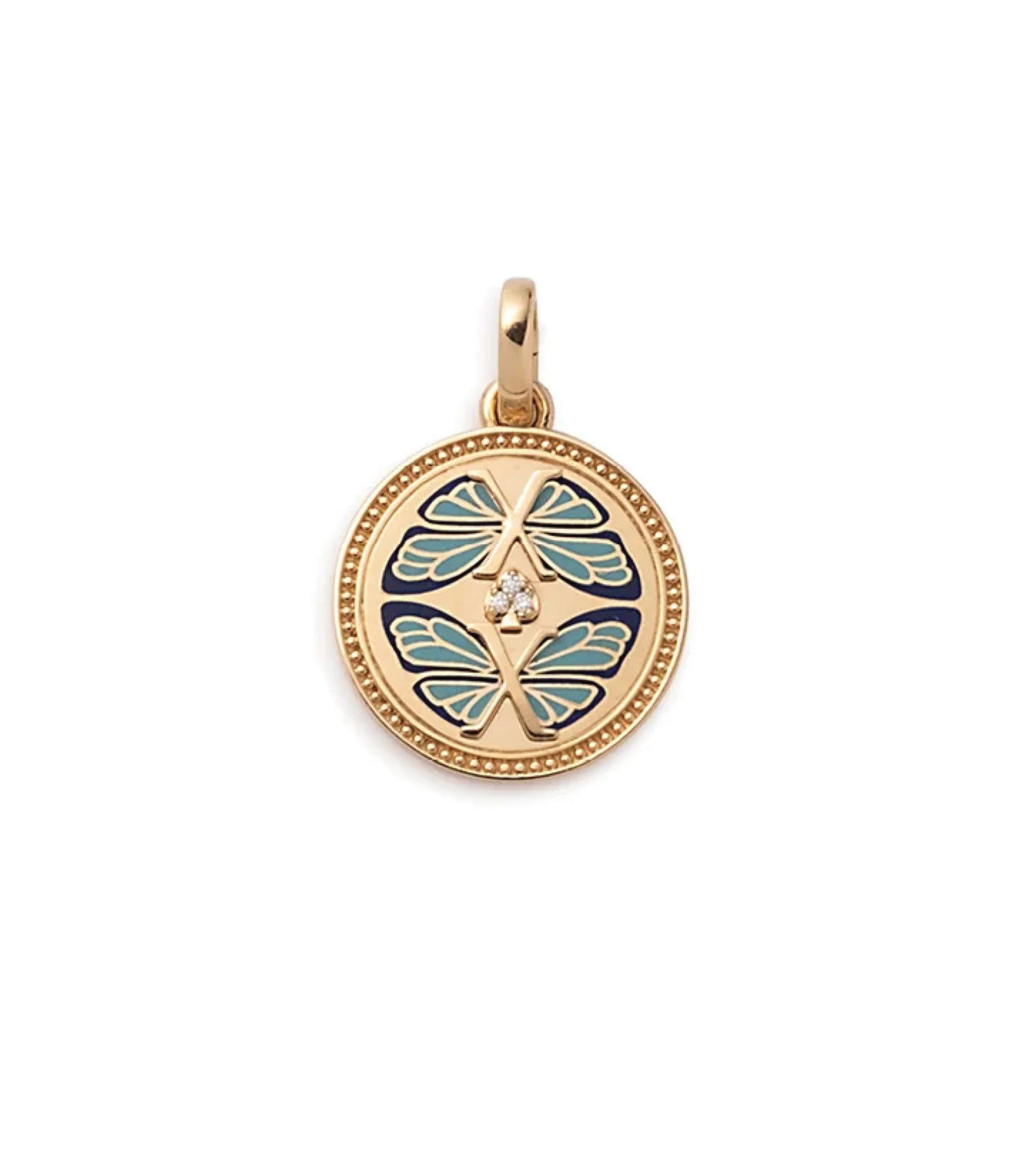18K Yellow Gold Reverie - Medium Ceramic Medallion with Annex Link ...