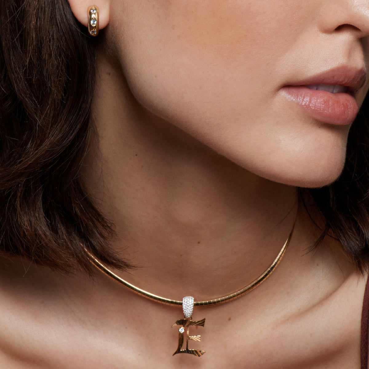 18K Yellow Gold Initials & Numbers Medium Initial Pendant : in Yellow ...