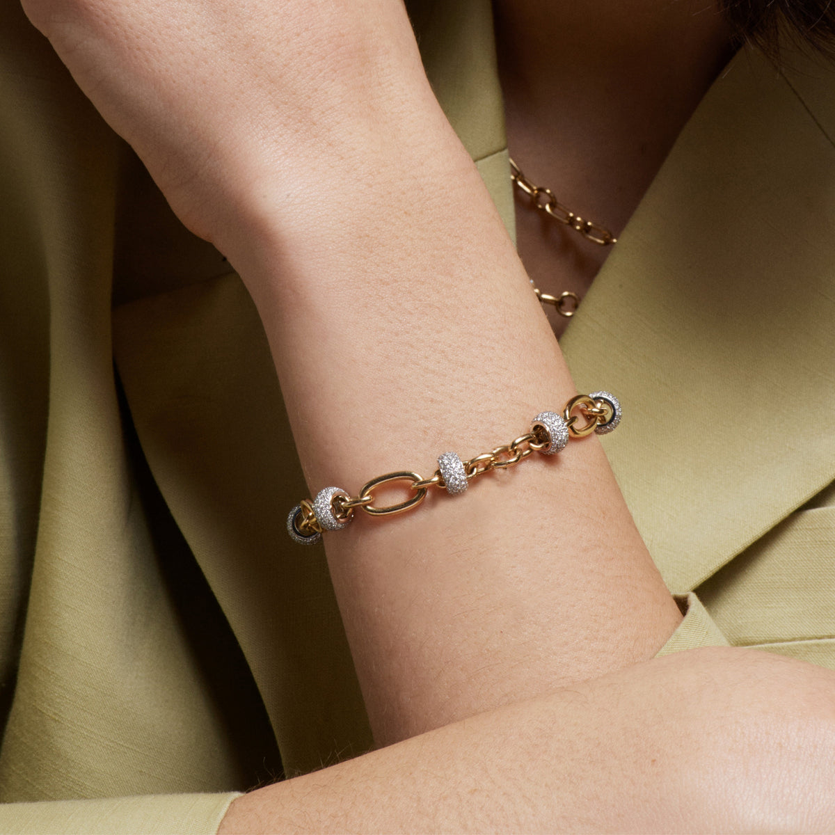 Pavé Orbit Bracelet | 18K Gold Diamonds | FoundRae | FoundRae