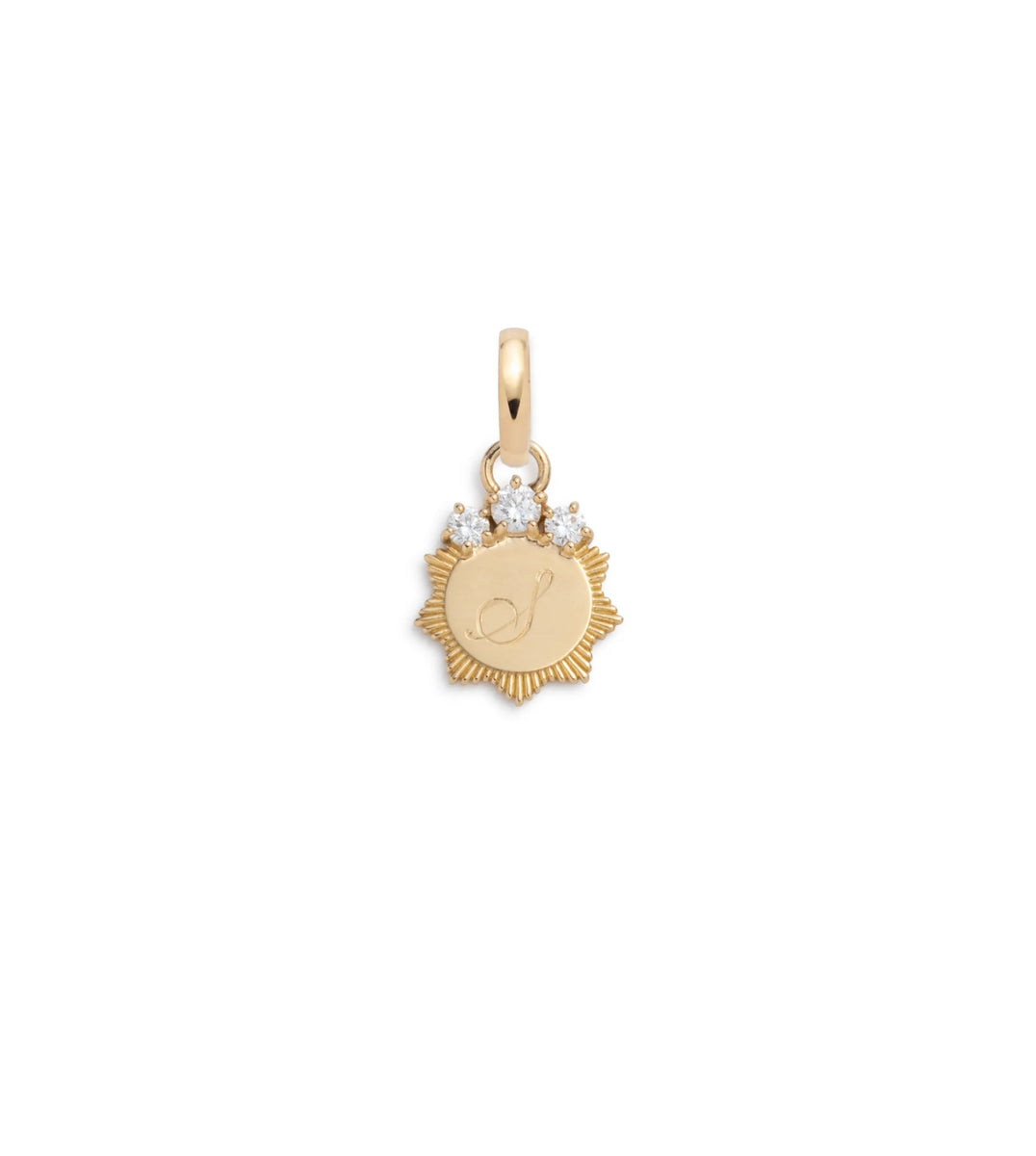 18K Yellow Gold Diamond Engravable : Miniature Medallion with Annex ...