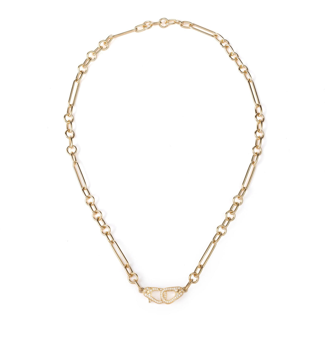 Sister Hook : 16" Small Mixed Clip Chain in 18K Yellow Gold | FoundRae